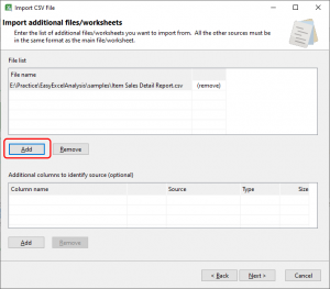 Importing from multiple CSV files in Easy Excel Analysis | Yohz Software Development Blog