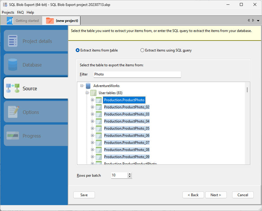 SQL Blob Export - Product Details