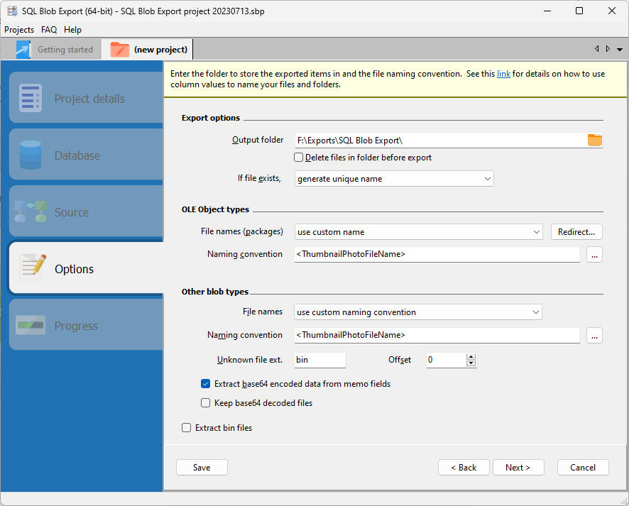 SQL Blob Export - Product Details